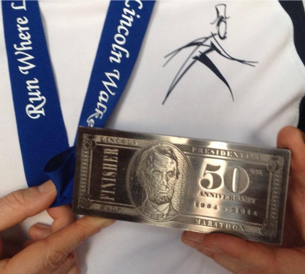 Finisher's Medal for Springfield's Lincoln Presidential Half Marathon ...